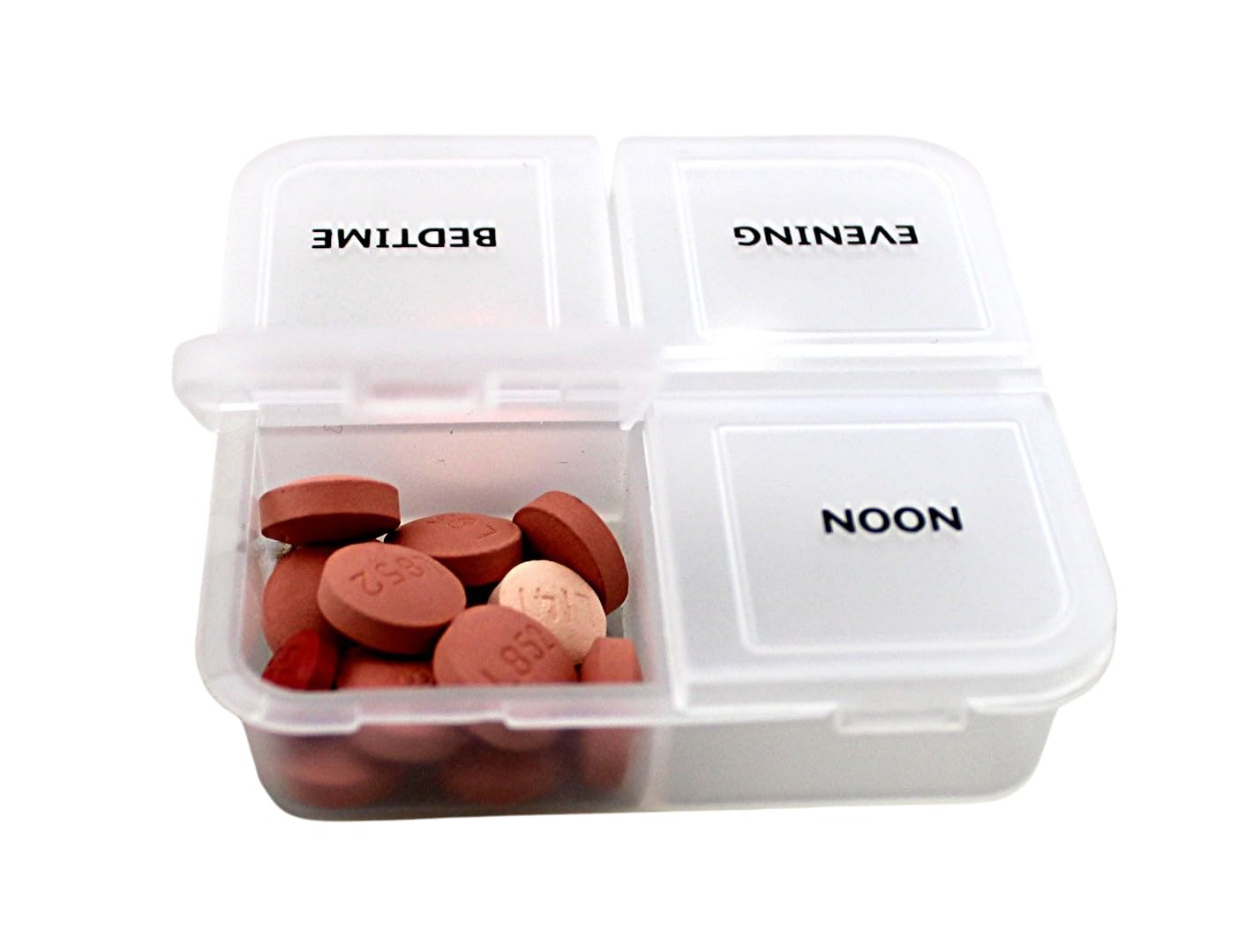 Daily Portable 4 Compartment Plastic Pill Box | Bluesky