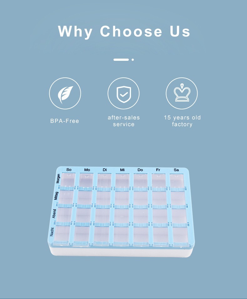 Weekly Withdrawable Lid Pill Box | Organized Medication