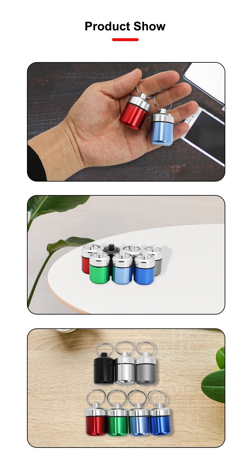 Durable Round Metal Pill Box | Portable Aluminum with Keychain