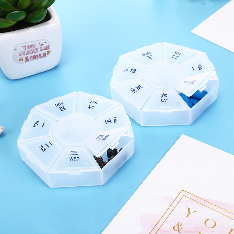 Mini 7 Compartment Pill Box | Customized Weekly Pill Organizer