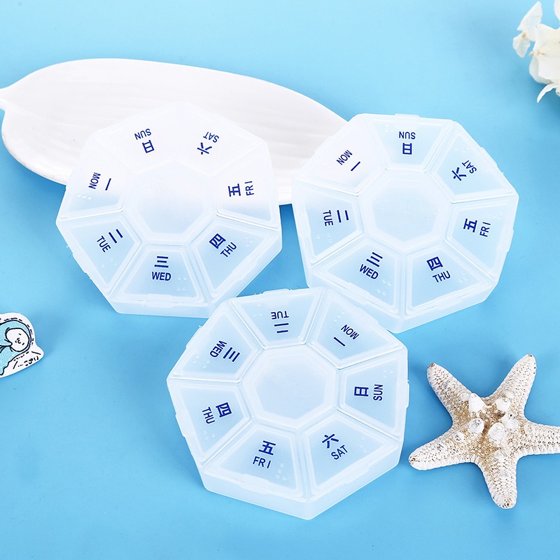Mini 7 Compartment Pill Box | Customized Weekly Pill Organizer