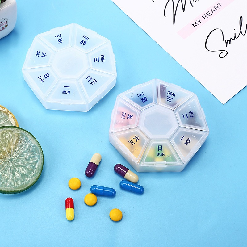 Mini 7 Compartment Pill Box | Customized Weekly Pill Organizer