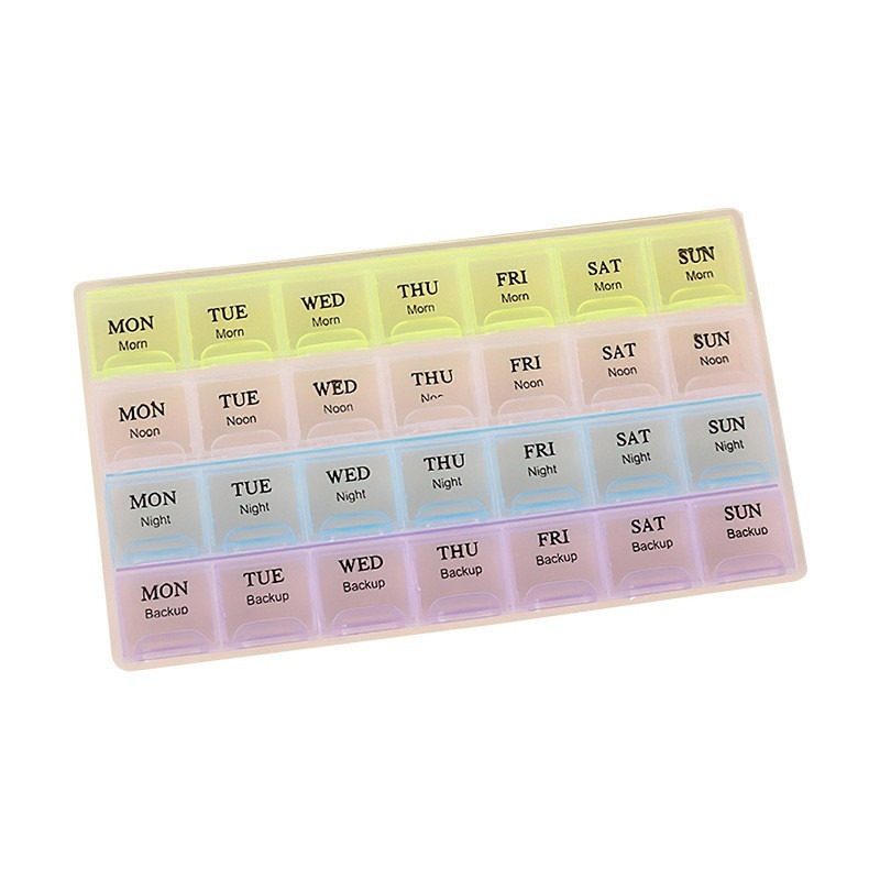 Weekly Pill Organizer 4 Times a Day | Easy Medication Manager