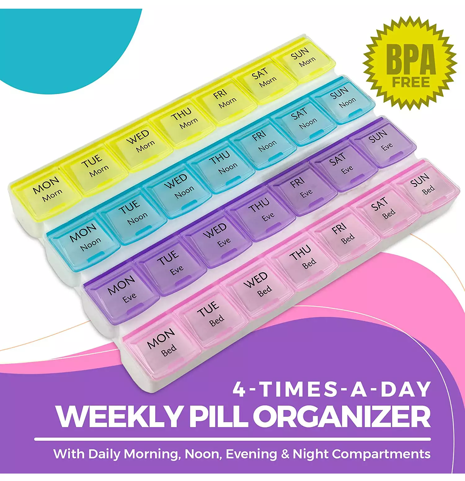 Efficient Weekly Pill Box with 28 Doses | Senior Health Solutions