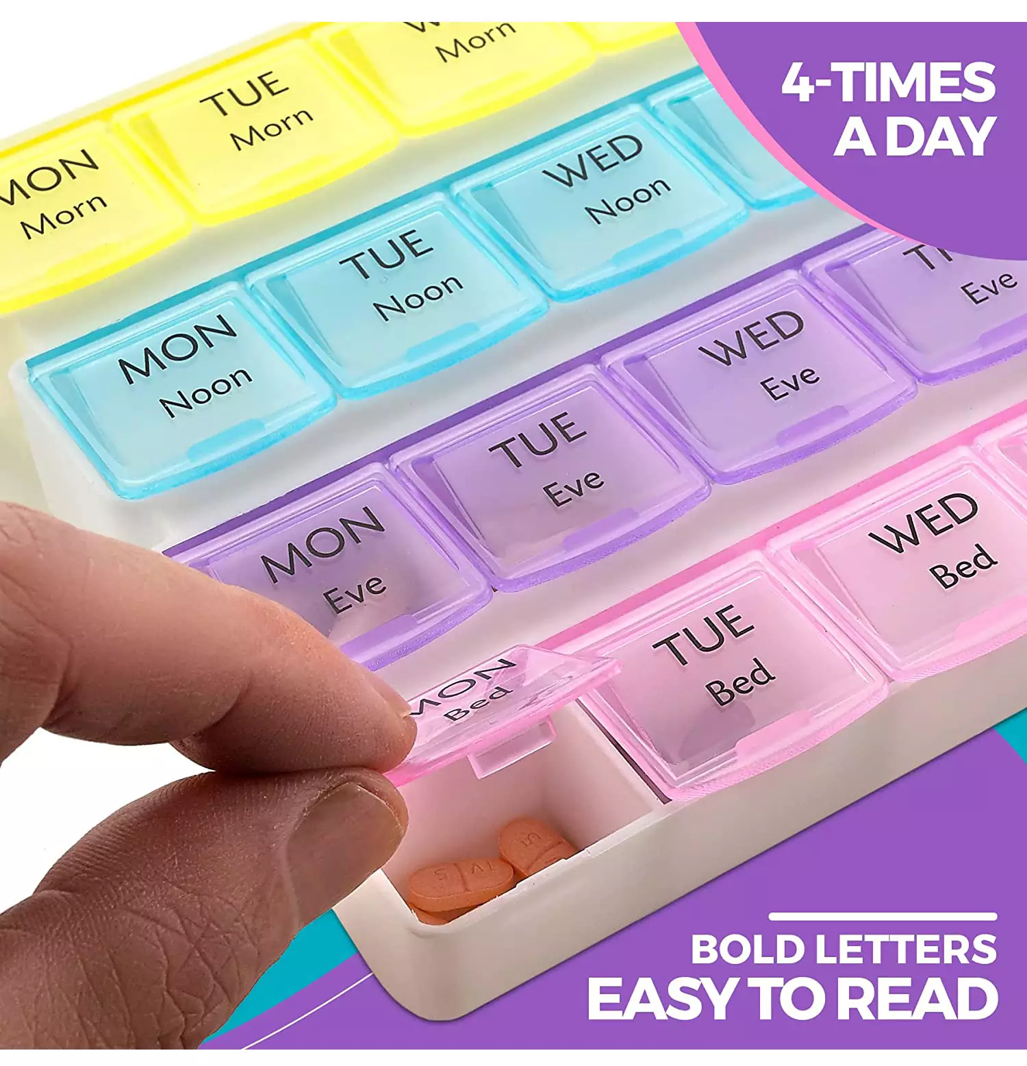 Efficient Weekly Pill Box with 28 Doses | Senior Health Solutions