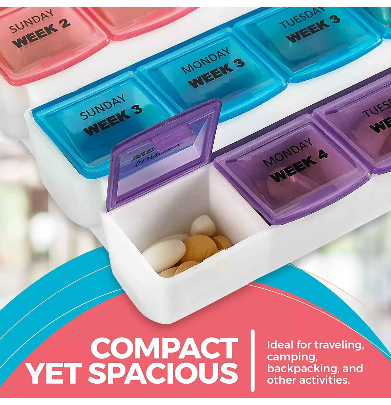 Efficient Weekly Pill Box with 28 Doses | Senior Health Solutions