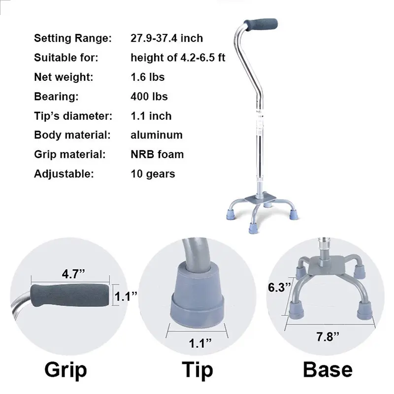 BS0582G/BS0583G-Four-Pronged Base Walking Cane — yechi`s Site